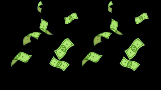 Peníze GIFů na průhledném pozadí